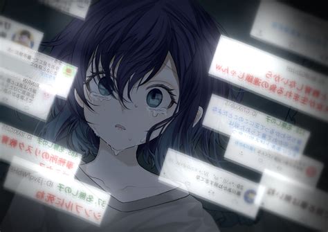 Anime Girls Tears Oshi No Ko Japanese Gradient Hair Kurokawa Akane