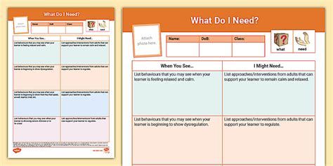 Regulation Support Plan Teacher Made Twinkl
