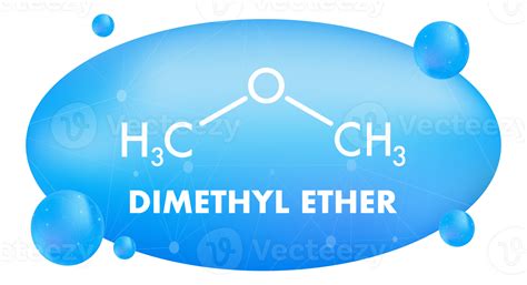 Dimethyl Ether Chemical Formula And Structure With Blue Spheres