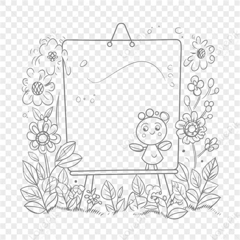 스케치 보드 아웃라인의 귀여운 그림이 있는 어린이를 위한 색칠 페이지 벡터개요두꺼운 선 Png 일러스트 무료 다운로드 Lovepik