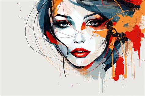 Premium Photo | Minimalistic Abstract Face Drawing HD Wallpaper with ...