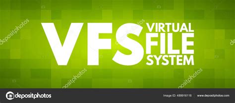 vfs virtual file system akronym technologiekonzept hintergrund stock