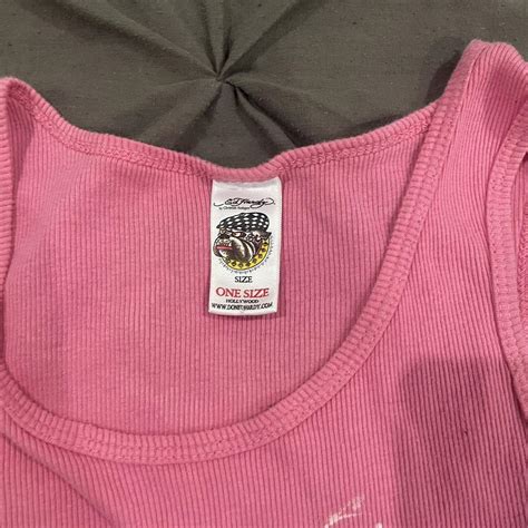 Pink Ed Hardy Bodycon Tank Top Dress One Size Depop