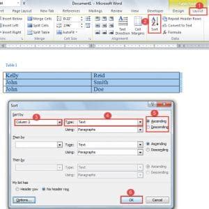 Methods To Sort Alphabetically By Last Names In Your Word Document