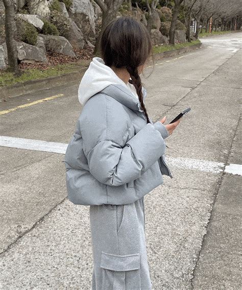 윈터세일🤍 오리털웰론 아미 스트링 크롭 숏패딩 에이블리