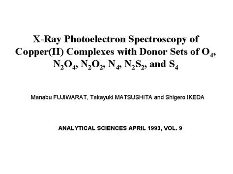 Xray Photoelectron Spectroscopy Of Copperii Complexes With Donor