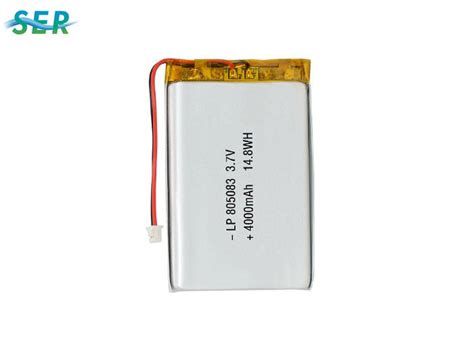 Flat Rechargeable Lithium Ion Polymer Battery Pack 37 V 4000mah For