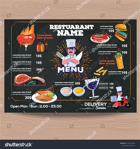 Steak House Restaurant Menu Price Template เวกเตอร์สต็อก ปลอดค่า