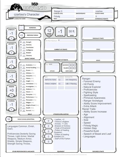 Dnd Beyond Character Sheet