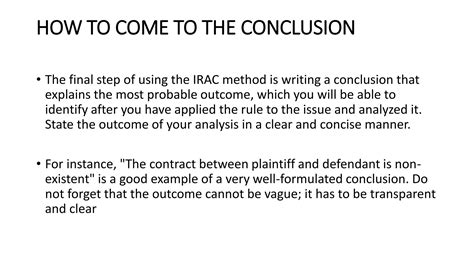 Ppt Irac Method Issue Rule Analysis And Conclusion Pdf