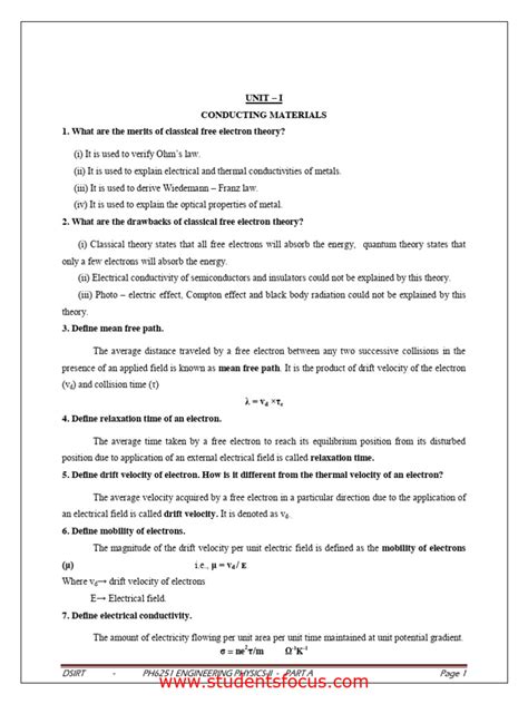 Engineering Physics Ii 2marks Pdf Ferromagnetism Semiconductors