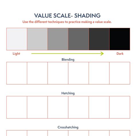 Value Scale Practice Sheet Shading Techniques
