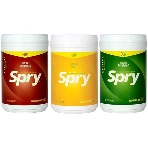 Spry Natural Gum 3 Flavor Variety Pack Natural Xylitol
