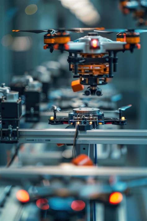 Precision Robotic Assembly Of Drones Highlighting Advanced Technology And Intricate Components