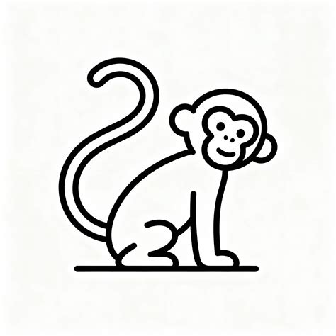 Monkey Outline Drawings Ai Generated Art
