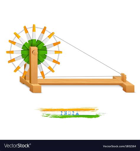 Tricolor Charkha Spinning Wheel Vector Image On Vectorstock Artofit