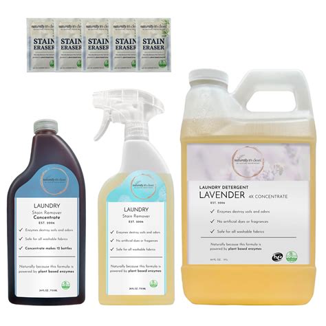 Lavender Laundry Kit Enzyme Cleaner And Stain Remover Set Naturally