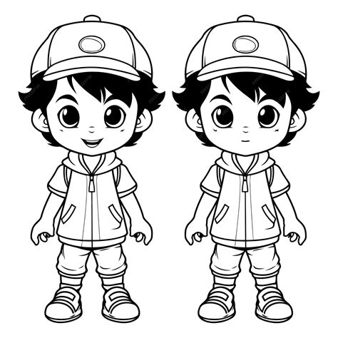 Premium Vector Cute Boy And Girl In A Baseball Cap