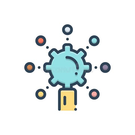 Color Illustration Icon For Digitisation Technology And Cyber Stock