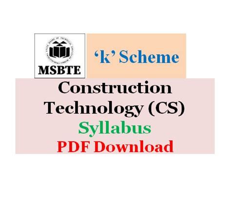 Msbte Construction Technology Cs Syllabus ‘k Scheme Truexams