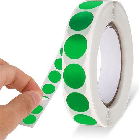 1000 Pcs 05 Green Round Stickers Circle Dot Stickers Waterproof