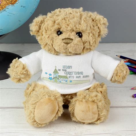 Christening Ts For Boys And Girls Personalised Teddy Bear By