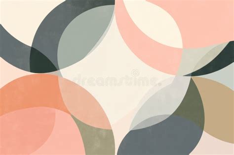 A Sleek And Minimalist Illustration Of Interlocking Circles In Soft Pastel Shades Creating An