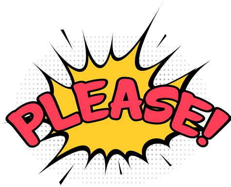 Please Comic Text With Red And Yellow Colors Speech Comic Blast With