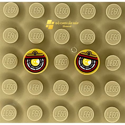 Genuine Assembled Bricks Combo Of 4 1x1 Round Bricks With Robot Eye