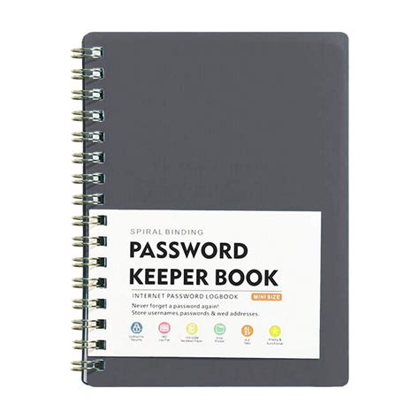 Password Notebook Spiral Bound Password Journal Notebook Password