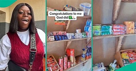 Nigerian Lady Sets Up Small Provision Shop Gives Gratitude To God In