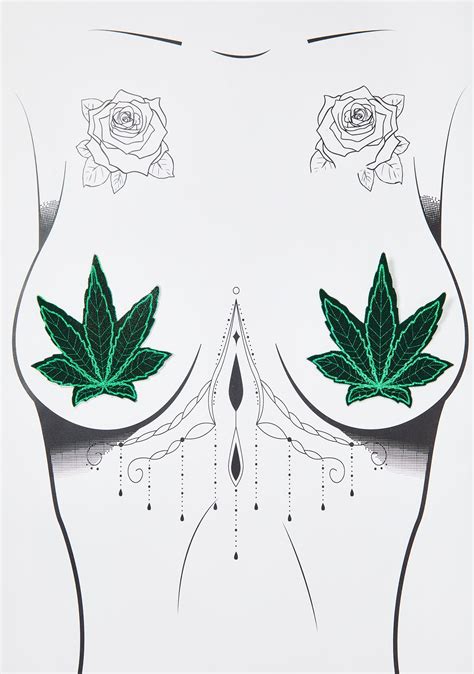 Ganja Green Leaf Pasties Dolls Kill