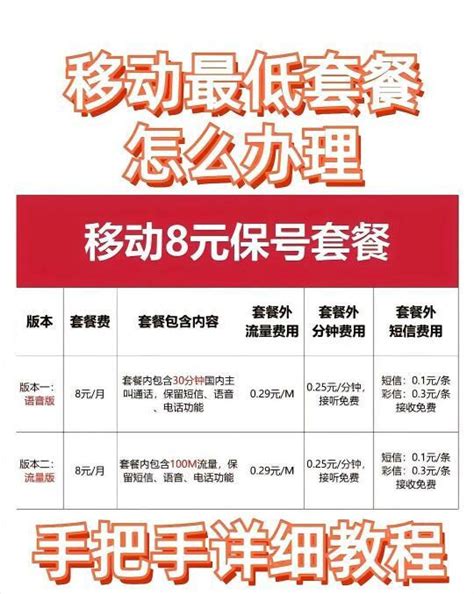 详解8元移动保号套餐办理流程及省钱省流量攻略 运营商 什么值得买