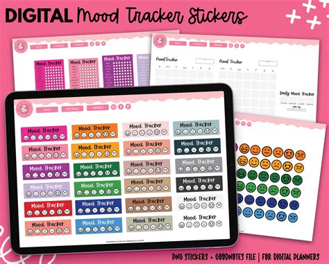 Mood Tracker Stickers Paper Hearts Planner Co
