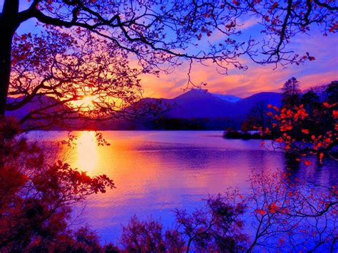 Autumn Sunset Over Lake Wallpapers Wallpaper Cave