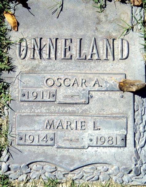 Marie Alex Straka Onneland 1914 1981 Find A Grave Memorial