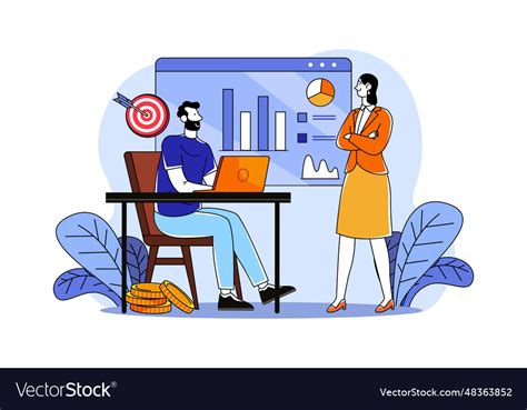 Market Analysis Concept On White Background Vector Image