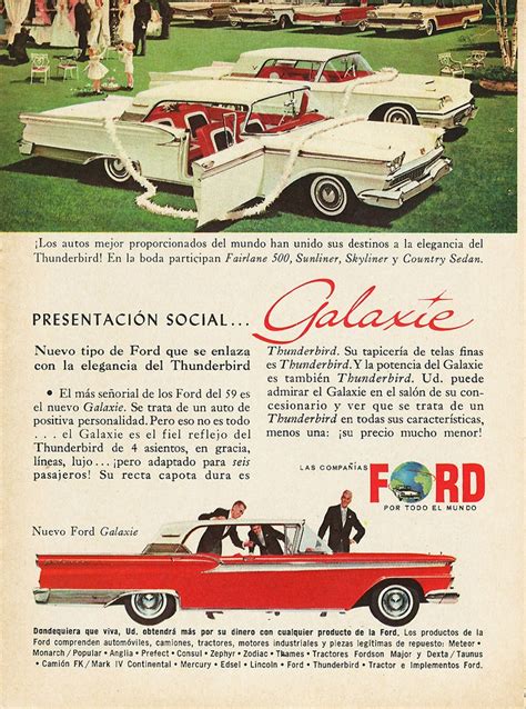 1959 Ford Galaxie Presentación Social Advertisement In Spanish Ford