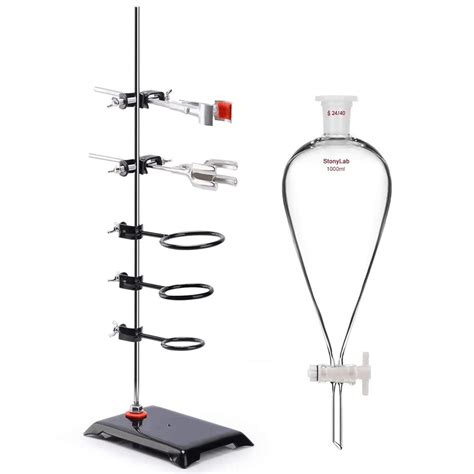 Stonylab Separatory Funnel And Lab Stand Set Bundle Conical Separatory
