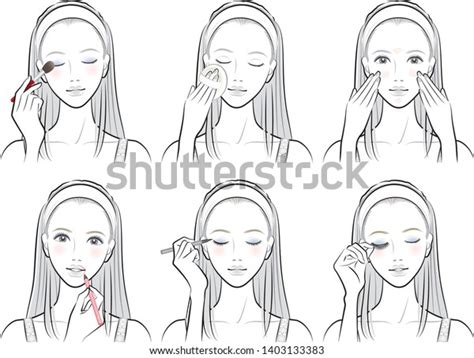 Illustration Woman Doing Makeup Stock Vector Royalty Free 1403133383