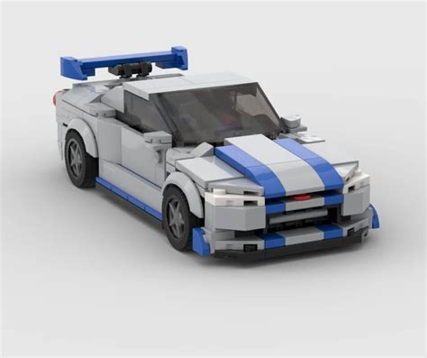 2 Fast And 2 Furious Nissan Gtr R34 337pcs Block Diy Scale Model Ds Garage