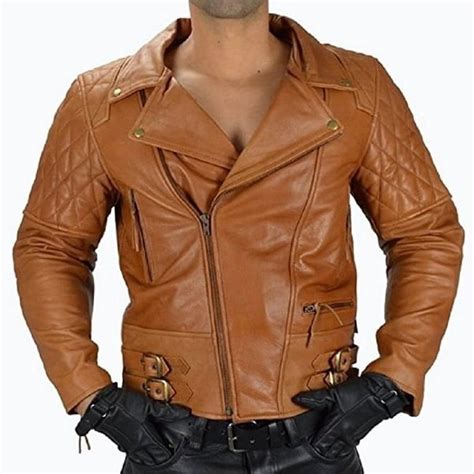 Quilted Leather Motorcycle Jacket Quilted Leather Biker Jacket