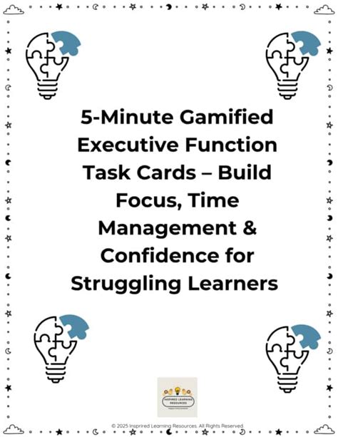 Focus Mission 5 Minute Gamified Executive Function Task Cards Tpt