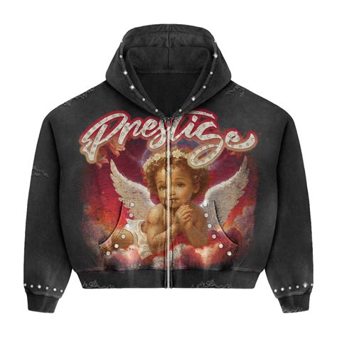 Black Prestige Angel Hoodie Red Prestige Collections