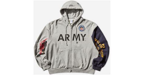 Protocol Index Men S Reconstructed Zip Hoodie Melange In Grey For Men