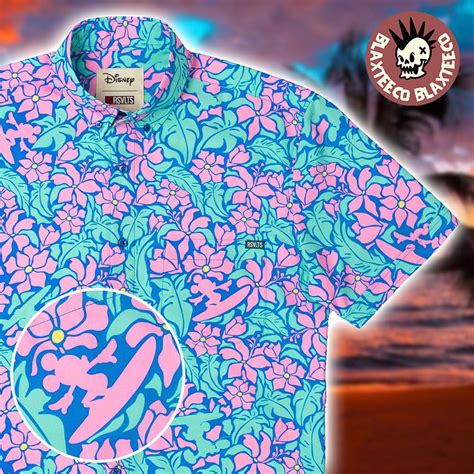 Disney Rsvlts Mickeys Tropical Adventure Button Short Sleeve Hawaiian