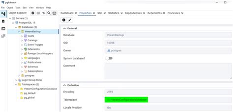 Move Veeam Configuration Database Postgresql To Another Partition