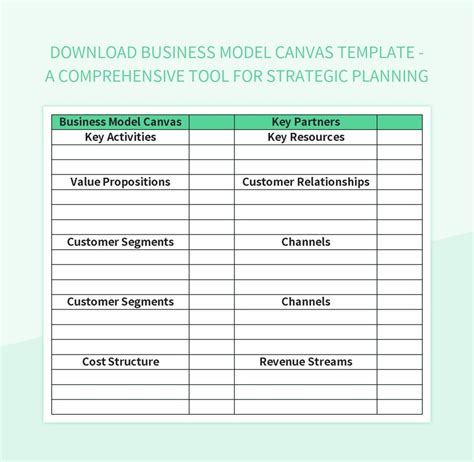 Download Business Model Canvas Template A Comprehensive Tool For