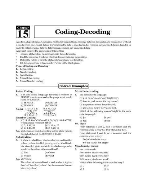 Coding Decoding Clat Notes Pdf Download Pdf