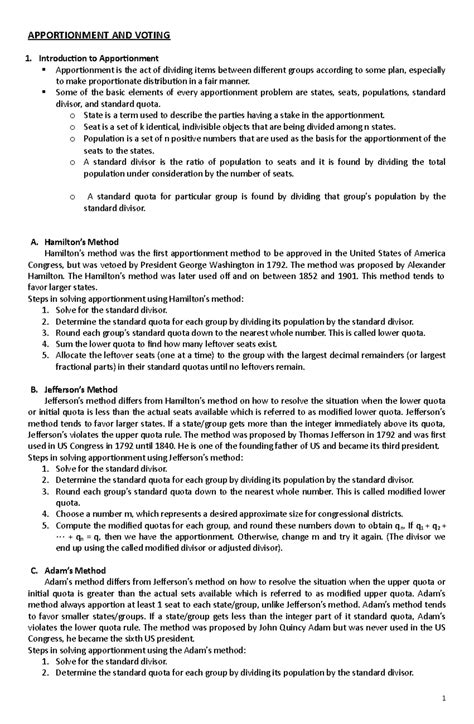 Apportionment And Voting V2 Apportionment And Voting Introduction To